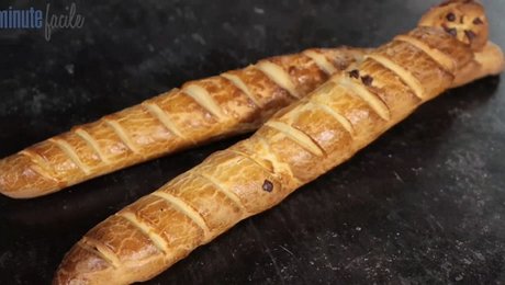 Baguette viennoise nature et au chocolat - Minutefacile.com
